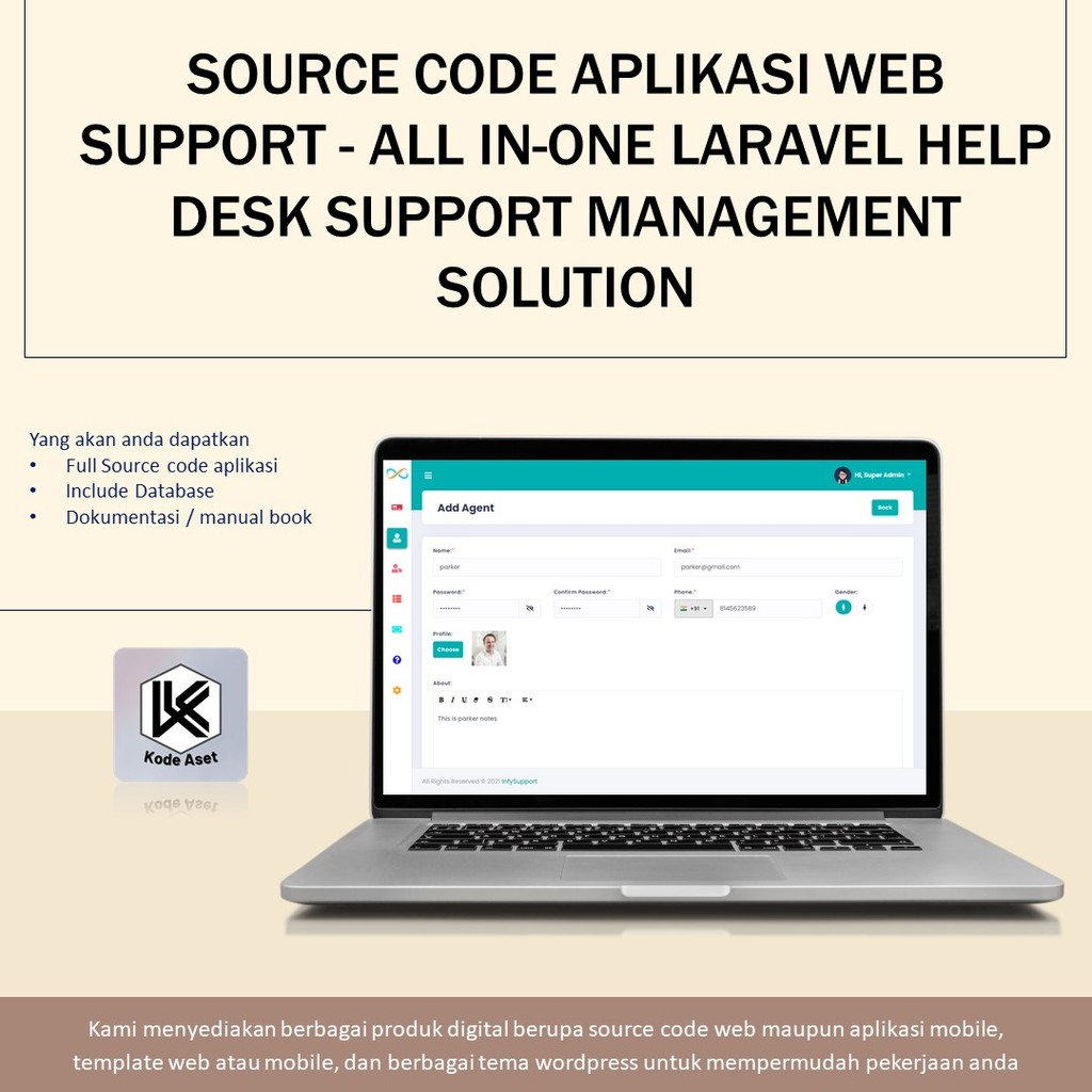 Jual SOURCE CODE APLIKASI WEB SUPPORT - ALL IN-ONE LARAVEL HELP DESK SUPPORT MANAGEMENT SOLUTION ...