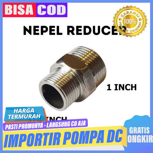 Jual Nepel Reducer Sock drat Luar 1 inch ke 3/4 inch Stainless Double ...