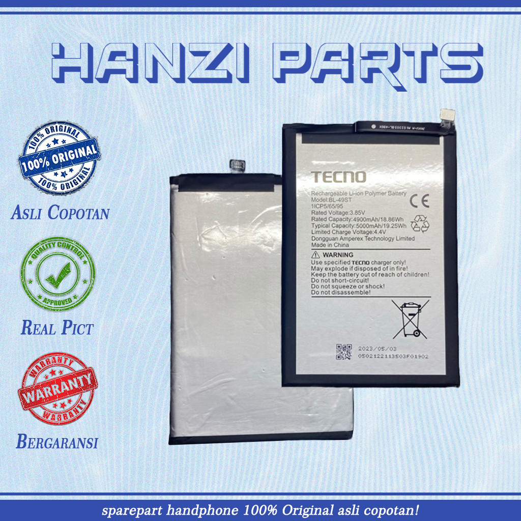 Jual BATERAI BATRE BATTERY BL-49ST TECNO SPARK 10 4G / SPARK 10 NFC ...