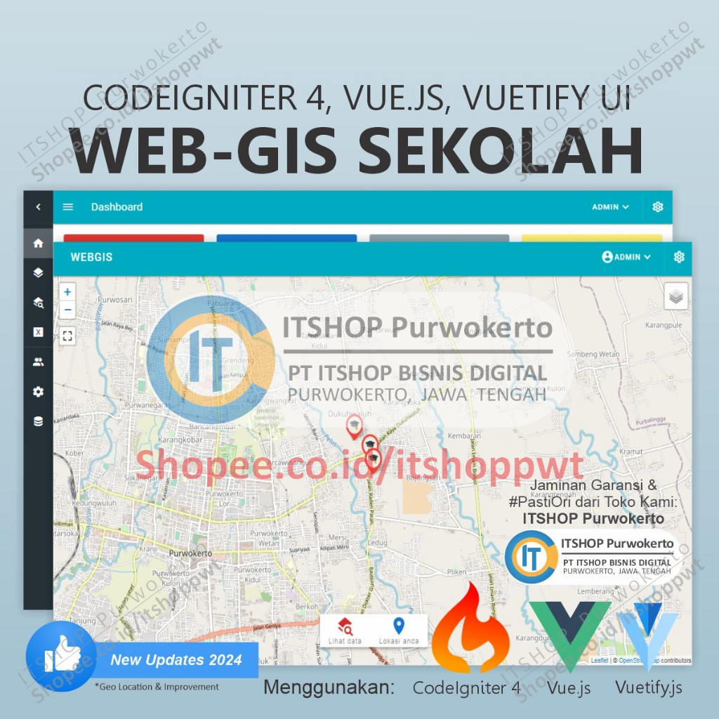 Jual Aplikasi Web GIS Sekolah menggunakan Codeigniter 4 dan Vue.js | Shopee Indonesia