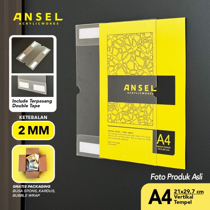 Jual Frame Akrilik Tempel Dinding - Bingkai Brosur Poster Flyer Sign ...