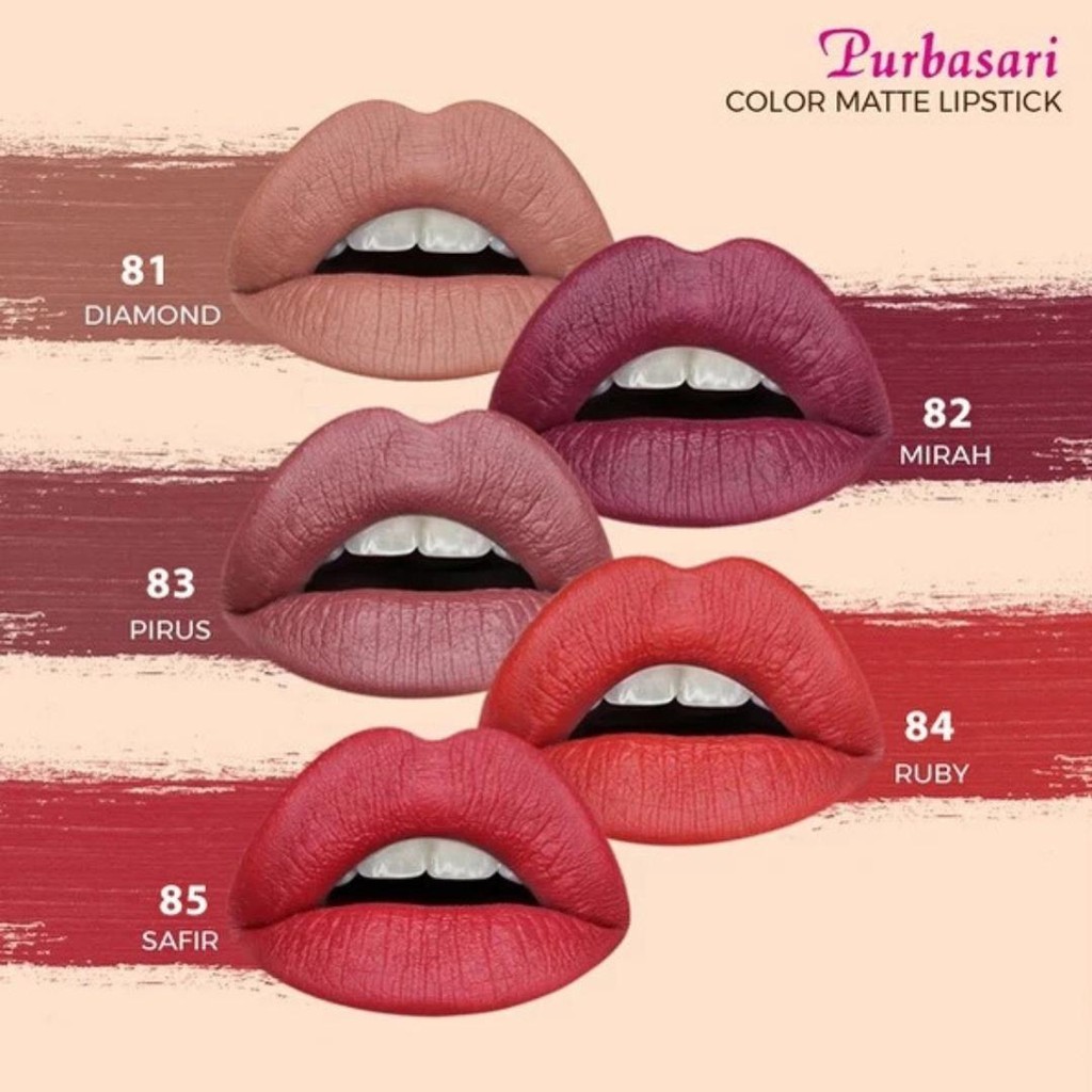 Jual PURBASARI Lipstick Color Matte Original BPOM Tahan Lama Ringan dan ...
