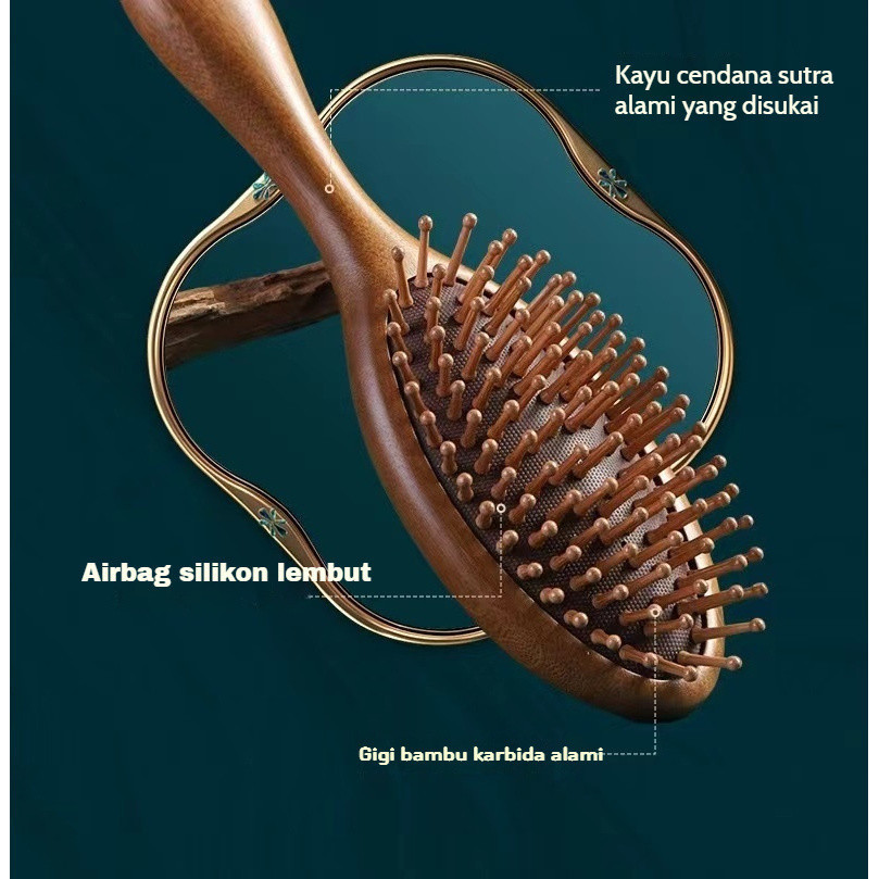 Jual Sisir Rambut Kayu Wanita Antistatis Nyaman Awet Ramah Lingkungan ...