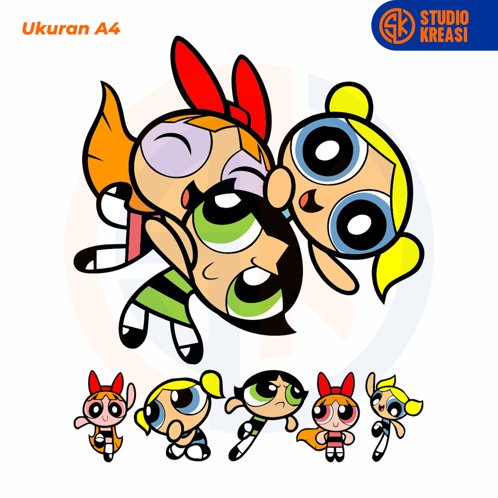 Jual Sablon Setrika Sablon DTF Satuan A4 Power Puff Girls - SIAP PRESS ...