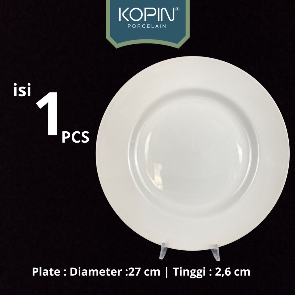 Jual Piring Makan Jumbo Keramik Porcelain Putih Polos Diameter 27 CM ...