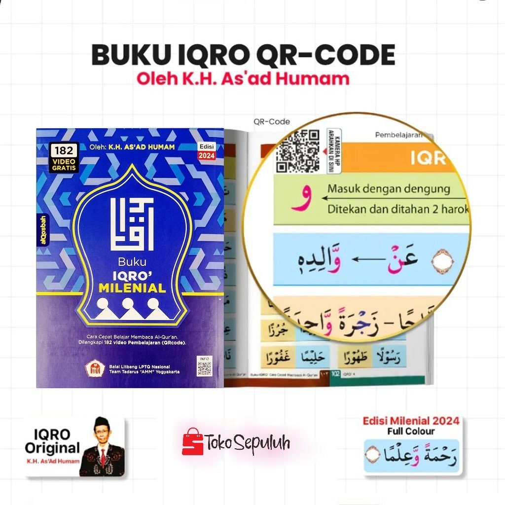 Jual Buku IQRO QRCode Iqra Edisi Milenial 2024 Cara Cepat Belajar Membaca Al Quran Menggunakan ...