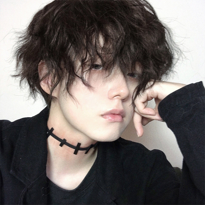 Jual Wig male foil perm fluffy handsome daily short hair Europe and the ...