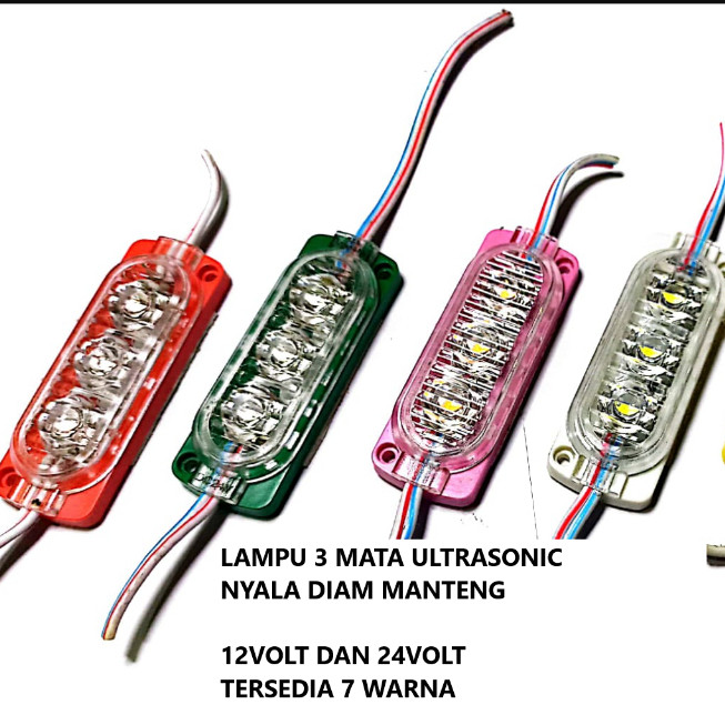 Jual LAMPU LED 3 MATA ULTRASONIC KOLONG BAK TRUK MOBIL MOTOR 12 VOLT 24 VOLT 12V 24V | Shopee ...