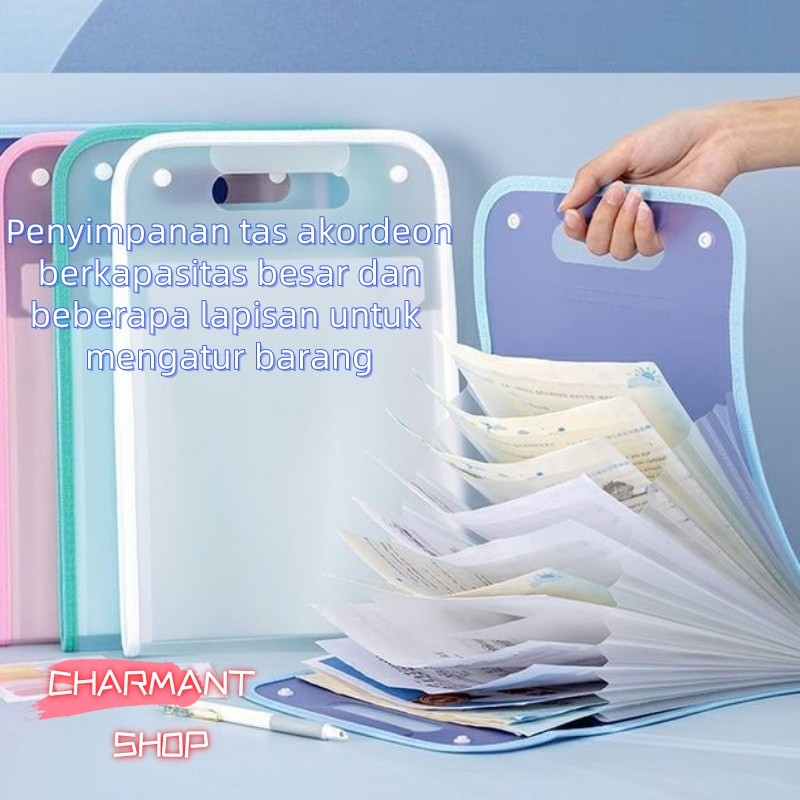 Jual [CHARMANT] Tas File Akordeon Pemegang Folder File Transparan ...