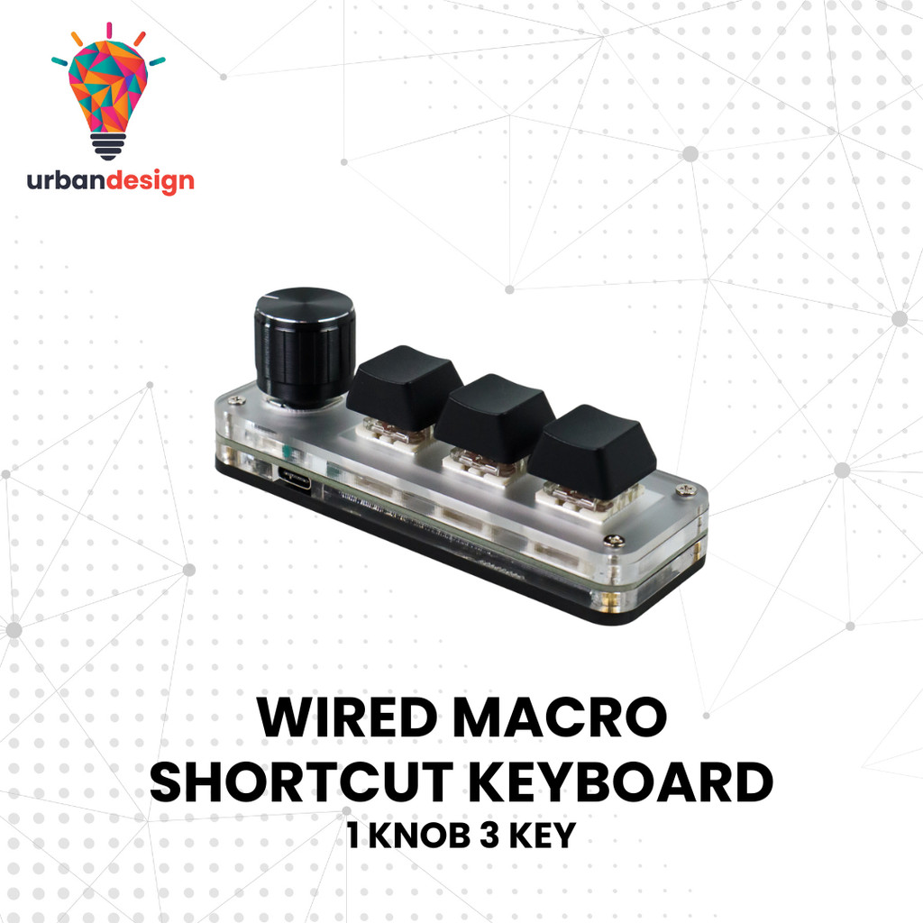 Jual Urbanize Keyboard Shortcut Macro USB Gaming Mechanical 3 Key with ...