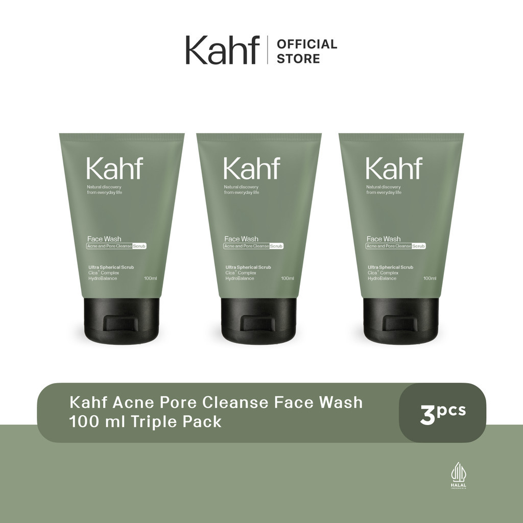 Jual Kahf Acne Pore Cleanse Face Wash 100 ml [ Triple Pack - Paket ...