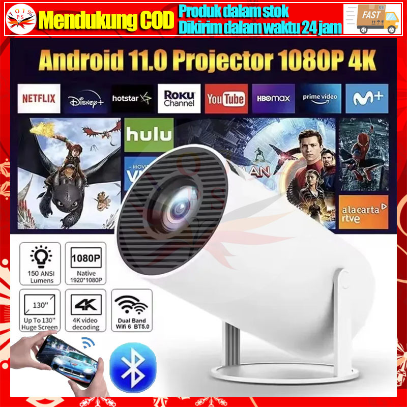 Jual Proyektor HY300 Smart Projector 180 ANSI Lumens HD 1080P Bluetooth ...