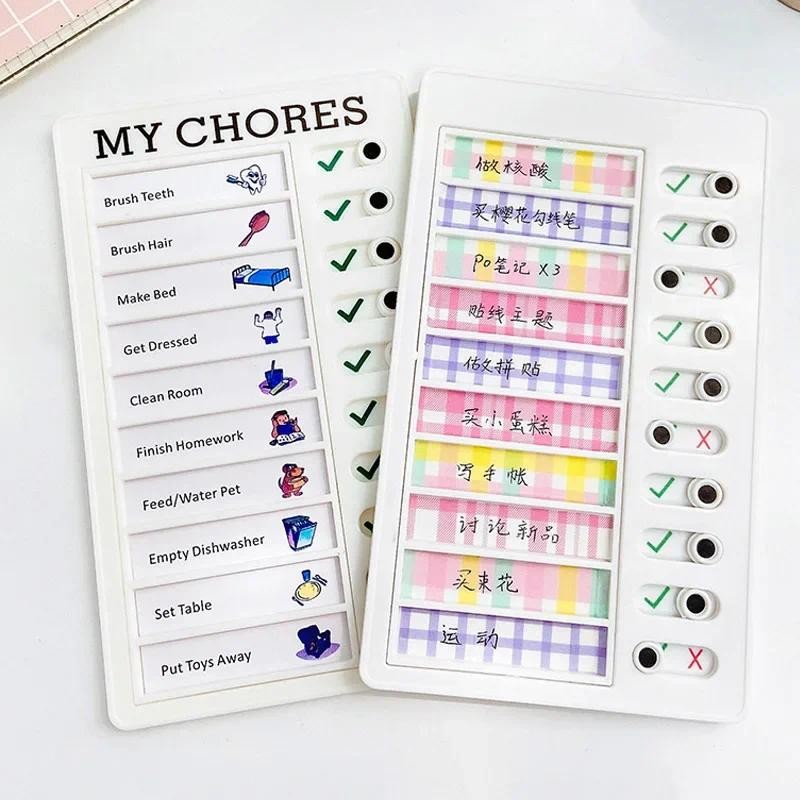 Jual Reusable My Chores Checklist Daily Planner Memo Plastic Board Chore Chart Responsibility ...
