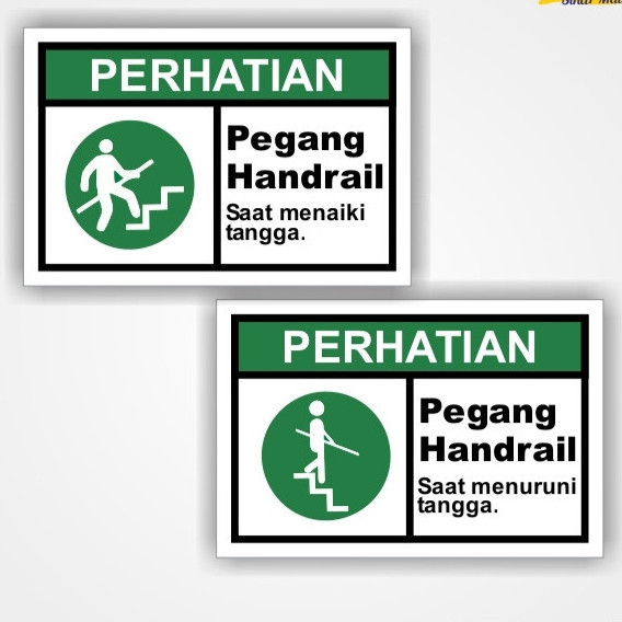 Jual STIKER PETUNJUK KESELAMATAN NAIK DAN TURUN TANGGA multi Sticker ...
