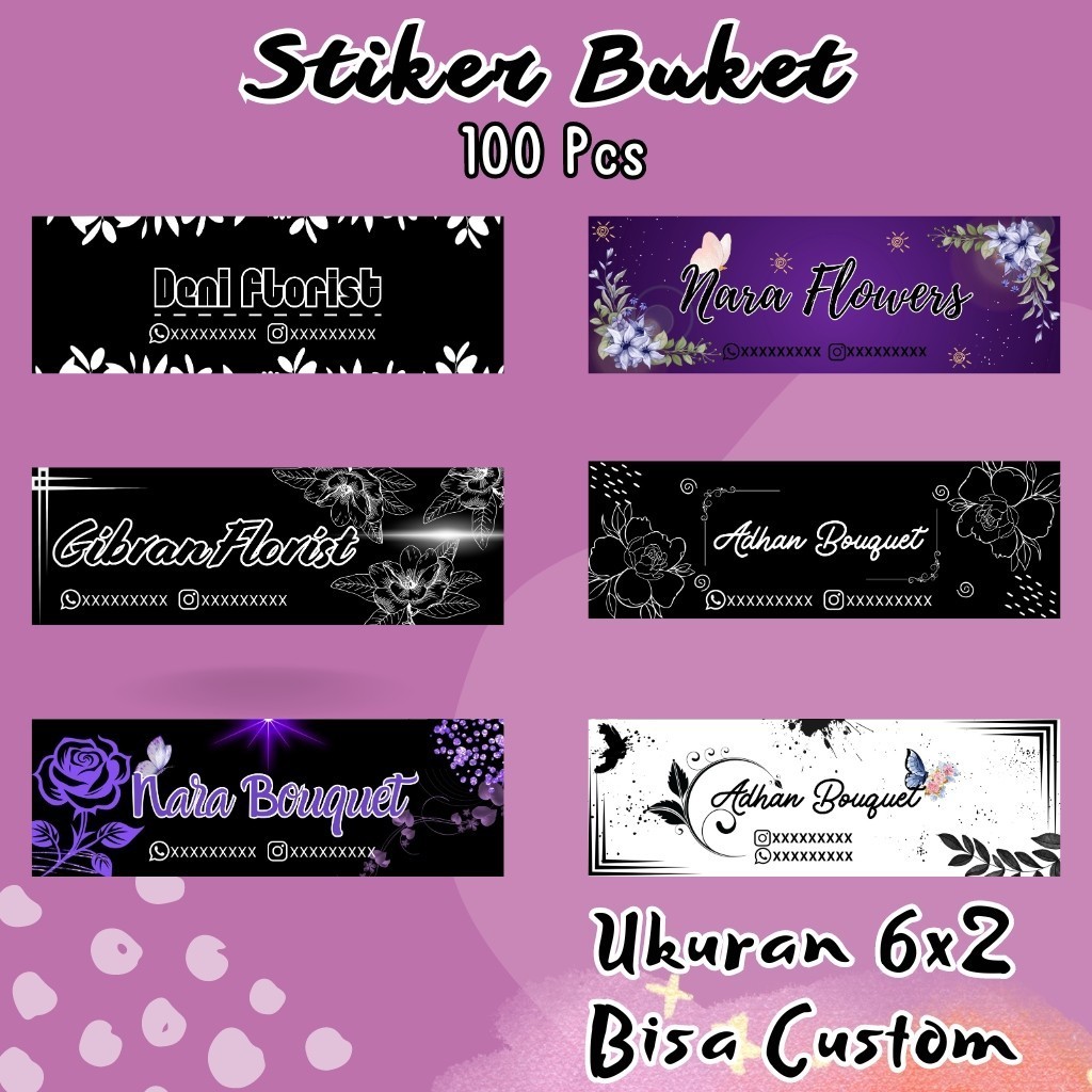 Jual (100 pcs) STIKER LABEL BUKET CUSTOM - Sticker Bouquet - Label ...