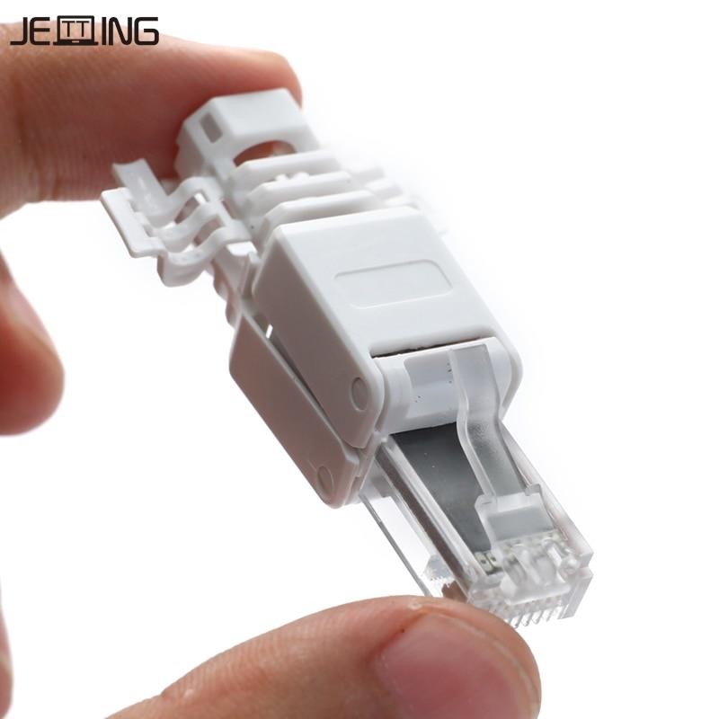 Jual 1PC White RJ45 Tool-less Connector No Crimp Connectors CCTV ...