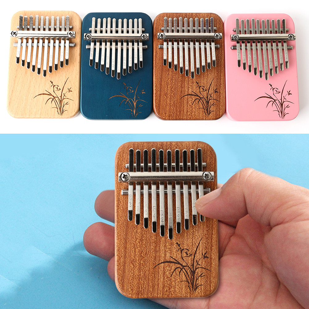 Jual 10 Key Kalimba African Finger Thumb Piano Wooden Keyboard ...