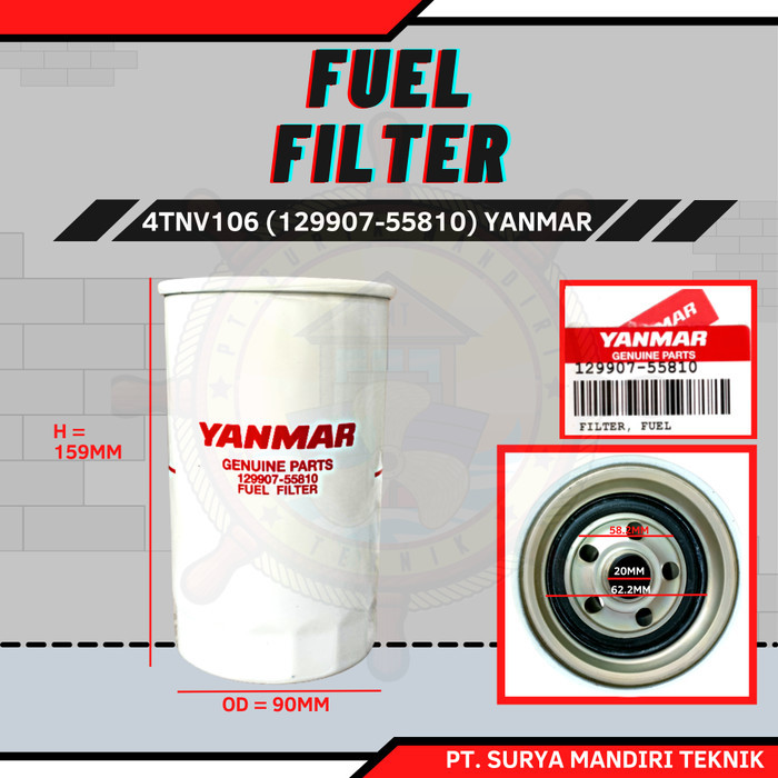 Jual YANMAR 4TNV106 FUEL FILTER 129907-55810 ASLI GENUINE | Shopee ...