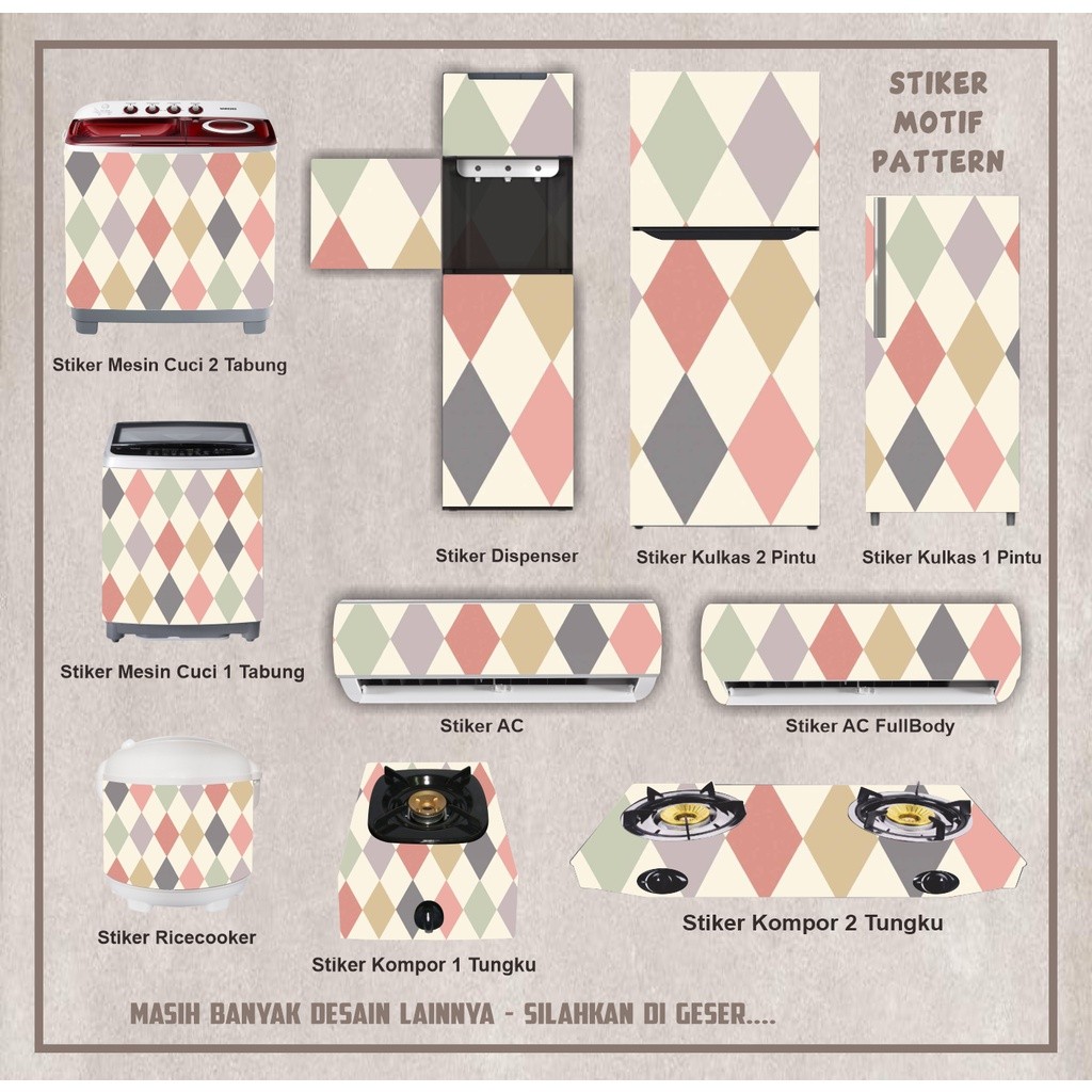 Jual Stiker kulkas kompor mesin cuci 1 2 pintu tabung mata Rice Cooker ...