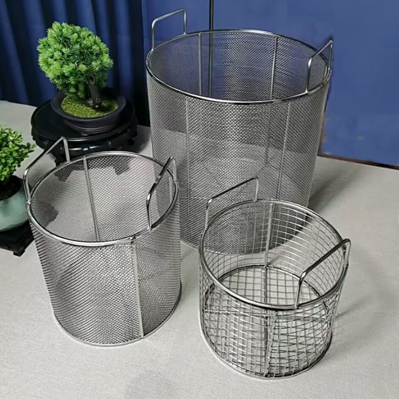 Jual OD.20cm Round stainless steel wire mesh filter Strainers basket ...