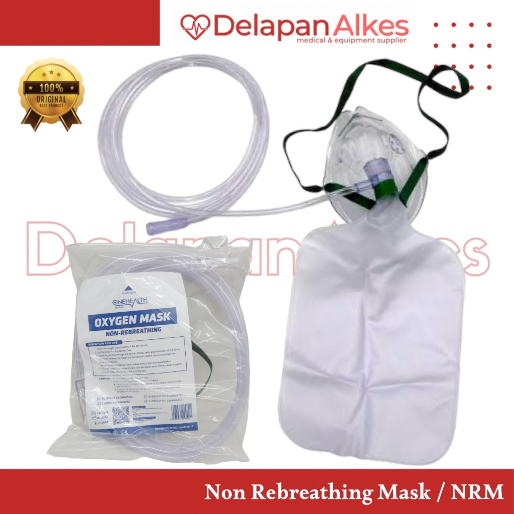 Jual OneHealth Masker Oksigen Non Rebreathing Mask NRM Oxygen Mask ...