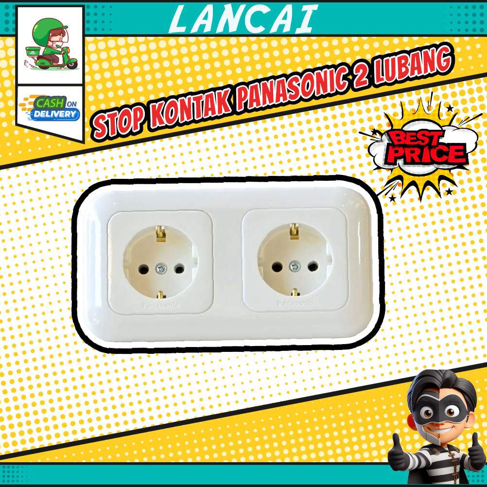 Jual PANASONIC Double Stop kontak / Stop kontak CP WEJP11322-7 White ...