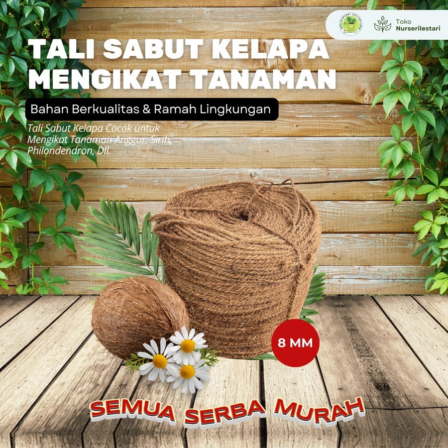 Jual Tali Sabut Kelapa Ikat Rambat Tanaman 8MM 1 Meter | Shopee Indonesia