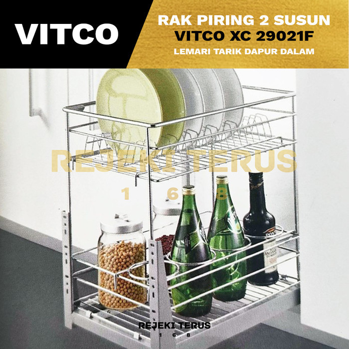 Jual Rak Piring Mangkok Vitco XC 29021F Slow Motion Susun Lemari Dapur ...
