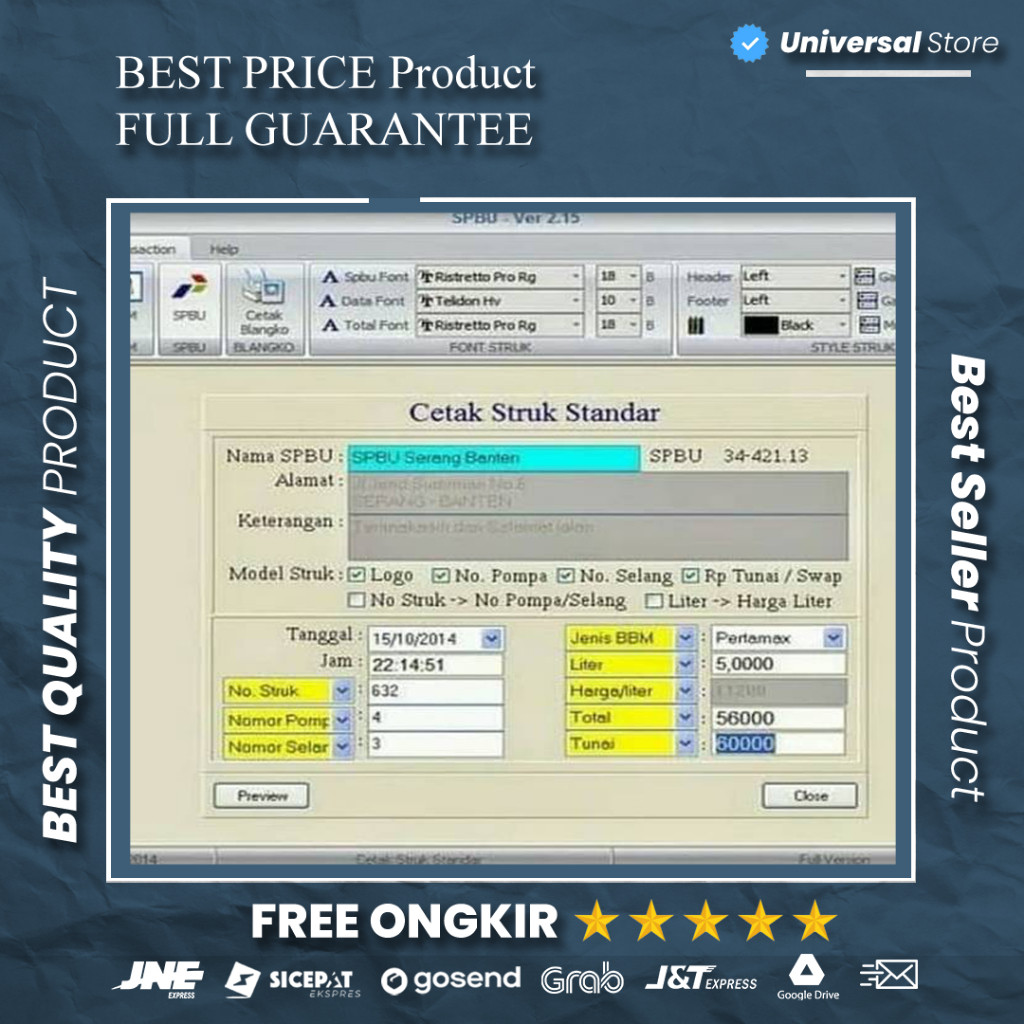 Jual Program Program Struk SPBU Bensin Full Version Premium PRO Plus ...