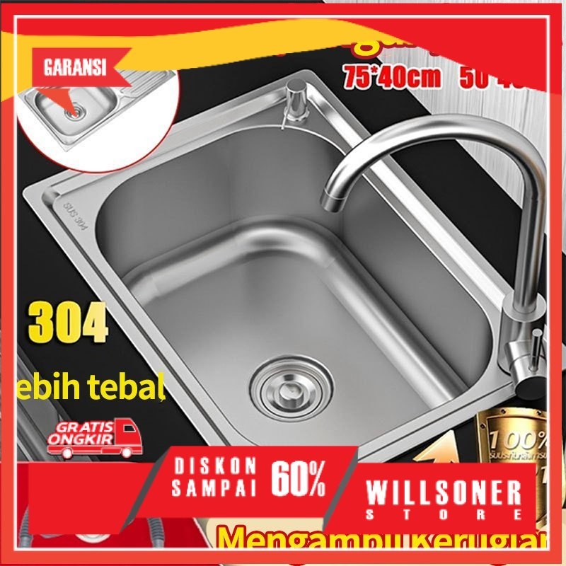 Jual Kitchen Sink Black 5040/ Wastafel Stainless 304 Paket Lengkap ...