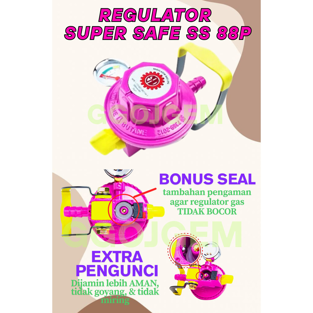 Jual SUPER SAFE SS 88P REGULATOR GAS Double Safety Lock Pengunci Ganda ...