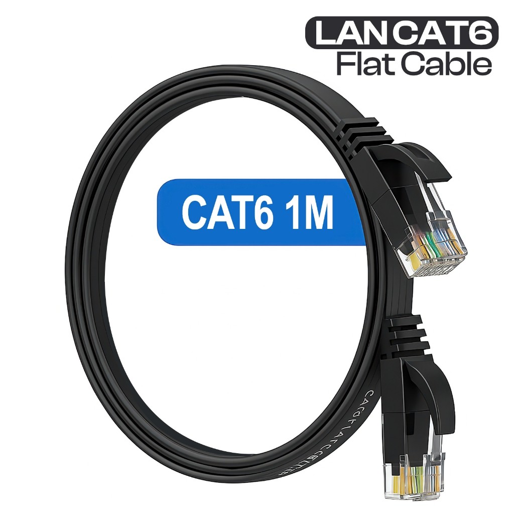 Jual Kabel Lan Cable Indoor Cat 6 Flat Cable RJ45 UTP Ethernet 1 Meter ...