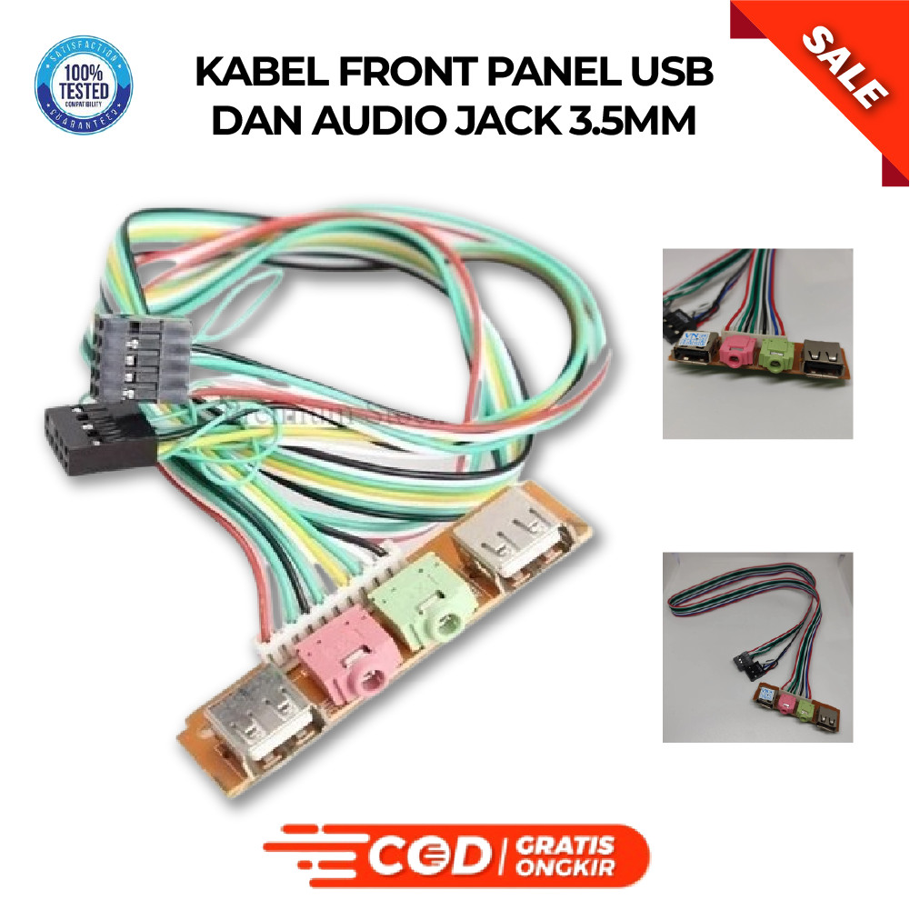 Jual KABEL FRONT PANEL USB DAN AUDIO JACK 3.5MM / SOUND UNTUK PC CPU ...