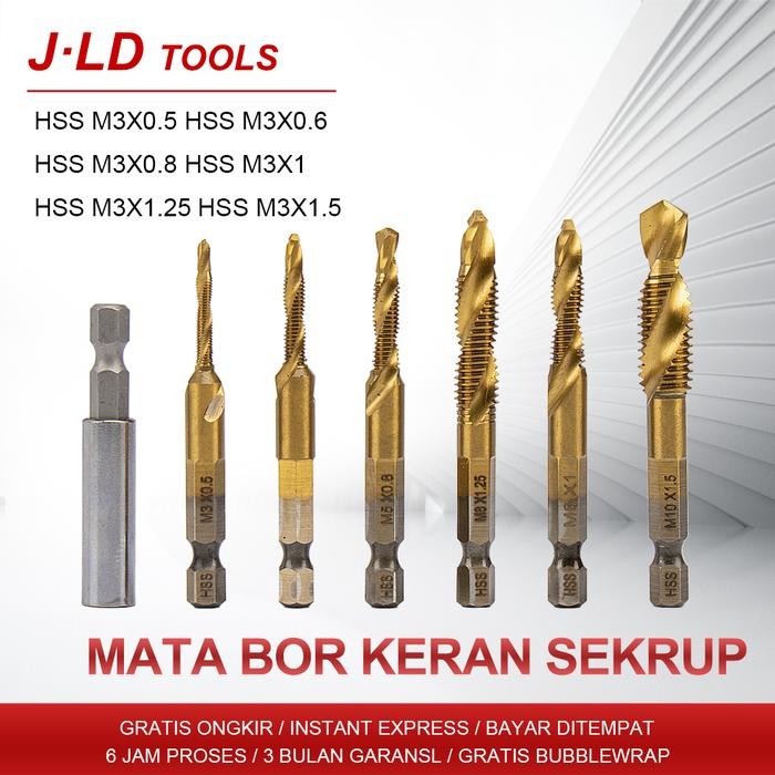 Jual JLD M3-M10 Mata Bor Keran Sekrup Baja mata bor HSS 7pcs PEMBUAT ULIR DRAT HEX Untuk meninju ...