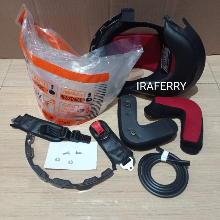 Jual busa helm kyt 2 vision kancing PLASTIK kaca warna silver + karet ...