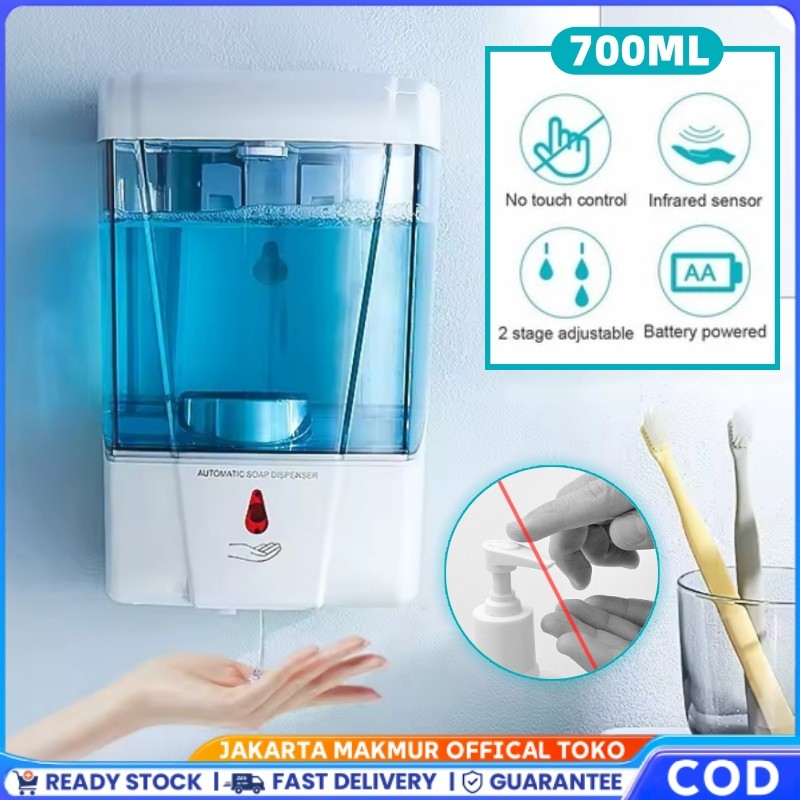 Jual Dispenser Sabun Otomatis Dinding 700ML Tempat Sabun Cair Sensor ...