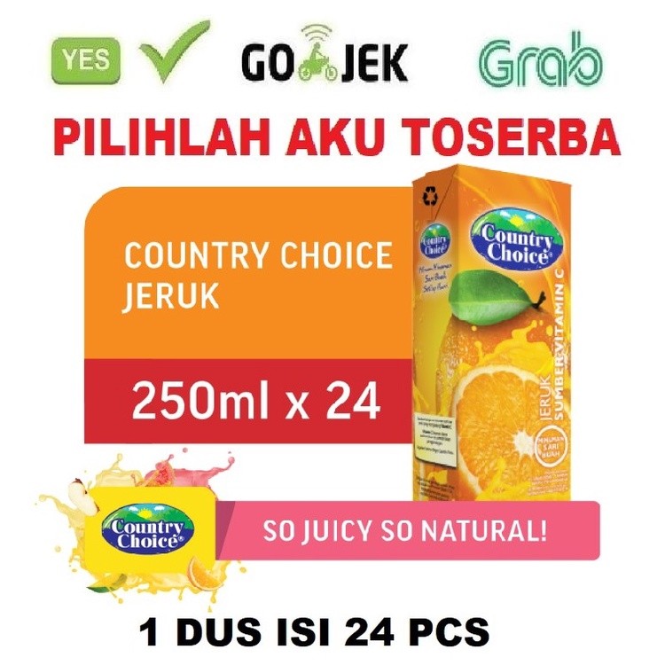 Jual Country Choice ORANGE Jus Jeruk 250 ml - ( HARGA 1 DUS ISI 24 ...