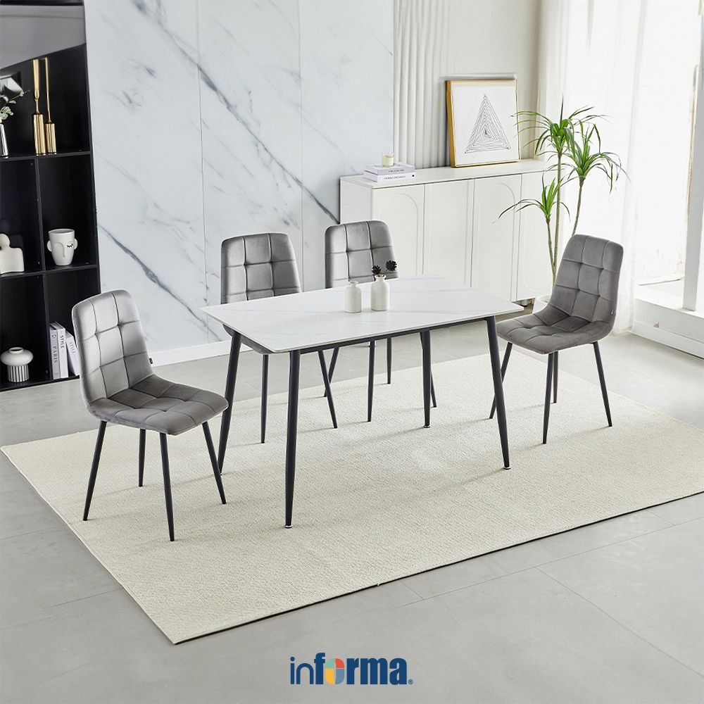 Jual Informa Maui Set Meja Makan 4 Kursi - Putih Dining Table Set Meja ...