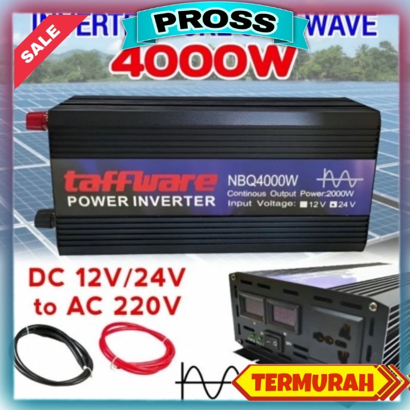 Jual Power Inverter 4000 Watt Pure Sine Wive DC 12/24 volt to AC 220 ...