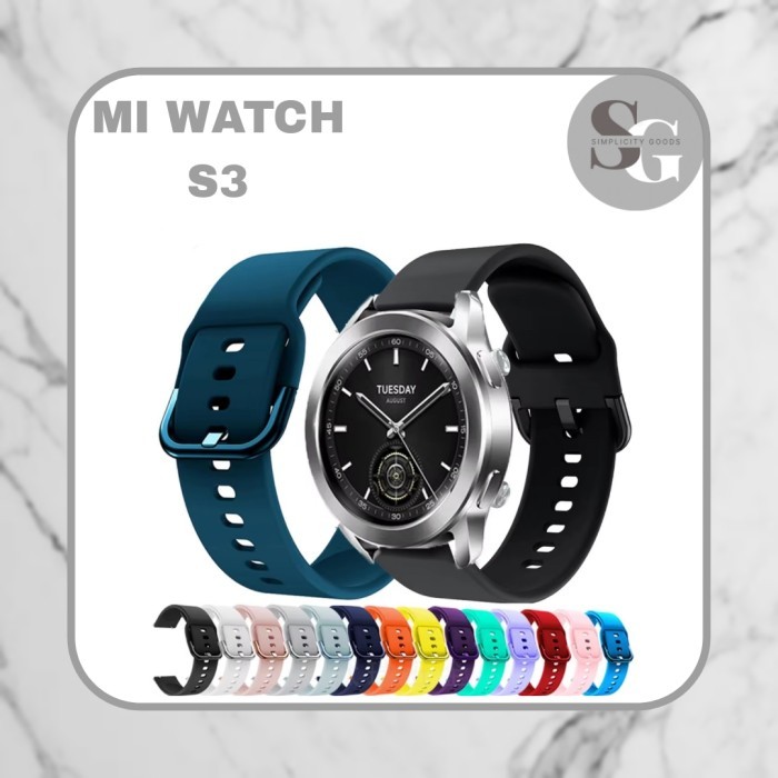 Jual STRAP XIAOMI MI WATCH S3 SMART WATCH ACTIVE SILICONE TALI JAM TANGAN 22MM | Shopee Indonesia