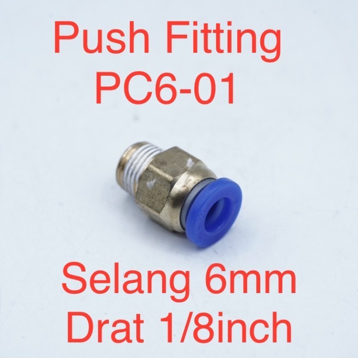 Jual PC6-01 Pneumatic Nepel Fitting Lurus Selang 6mm Drat 1/8inch Slip Lock -BW | Shopee Indonesia