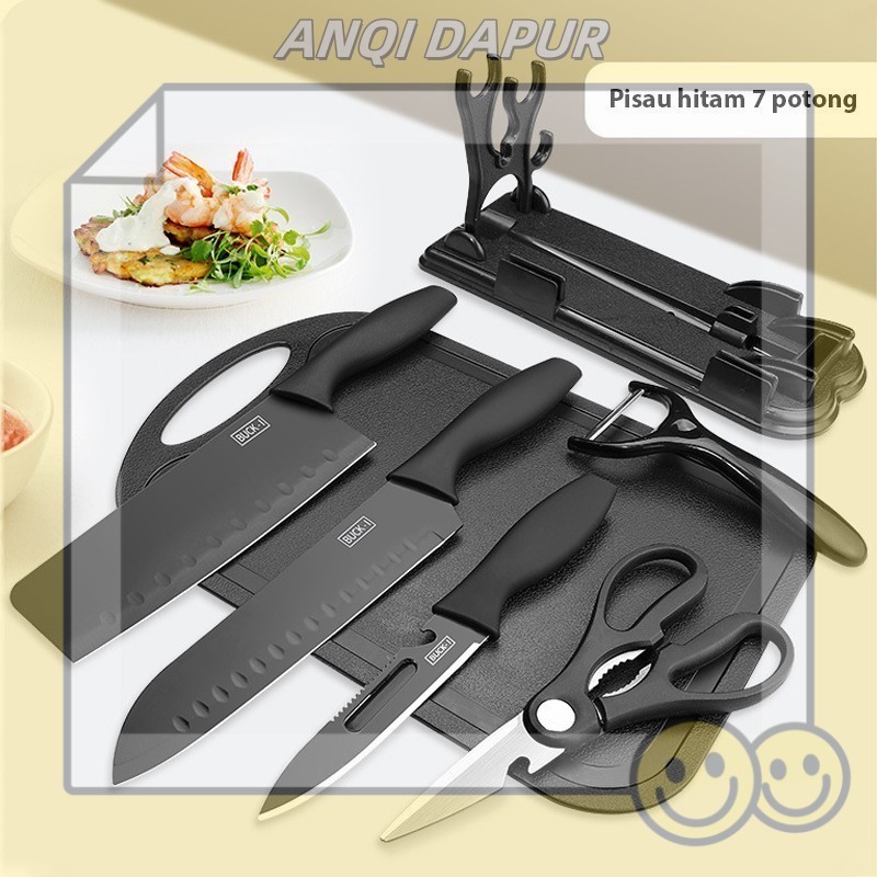 Jual [SHIP in 24H] PISAU SET 7 IN 1 TALENAN /Poenscae KITCHEN KNIFE SET ...