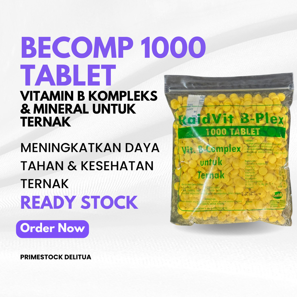 Jual BECOMP 1000 Tablet - Vitamin B Kompleks dan Mineral untuk Ternak ...