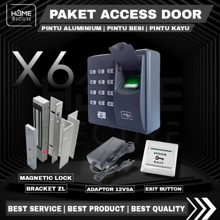 Jual Paket Access Control ZkTeco X6 Dengan Magnetic Lock Untuk Pintu Kayu Alumunium Besi / Paket ...