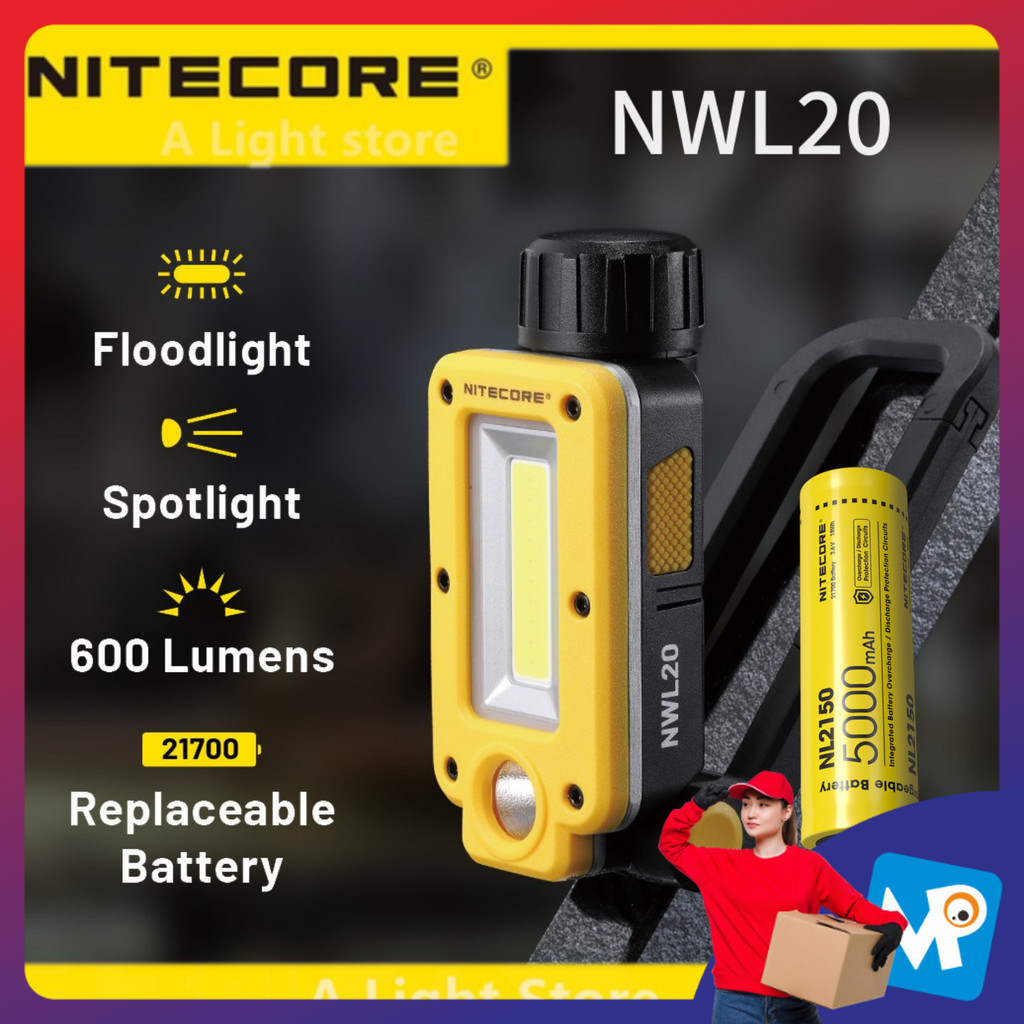 Jual NITECORE Senter LED COB IPX5 Magnetic Rechargeable 5000 mAh 600 ...