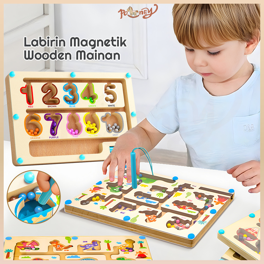 Jual Poney Mainan Edukasi Papan Magnetik Klasifikasi Warna Maze ...