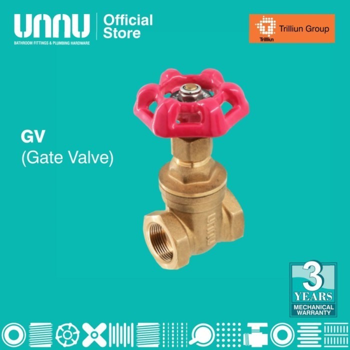 Jual Gate Valve Kuningan 1/2 inch UNNU Stop Kran Putar | Shopee Indonesia