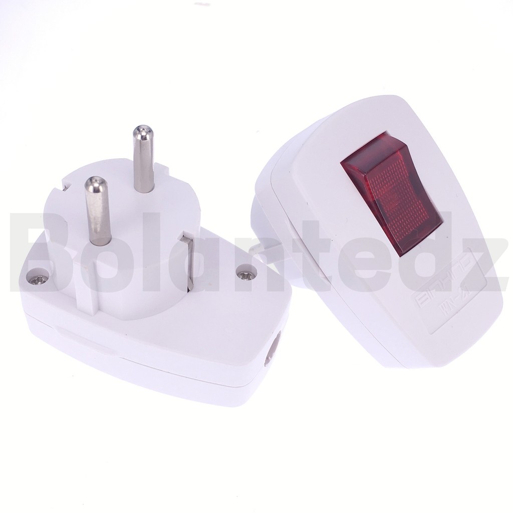 Jual Germany Schuko Rewireable Power Plug With on-off Power Swtich 250V ...