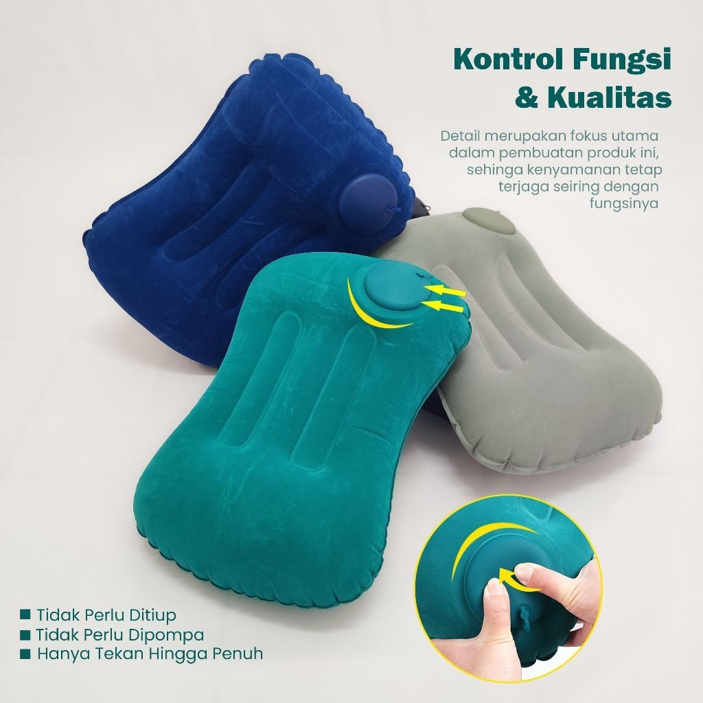 Jual Luito - Bantal Angin Tiup Otomatis Auto Pompa Traveling Aeros ...