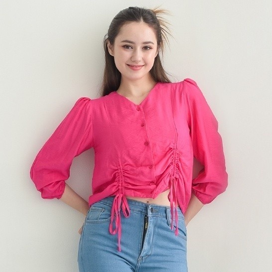 Jual ADA - Hanni Blouse Top Double Serut #2C12 | Shopee Indonesia